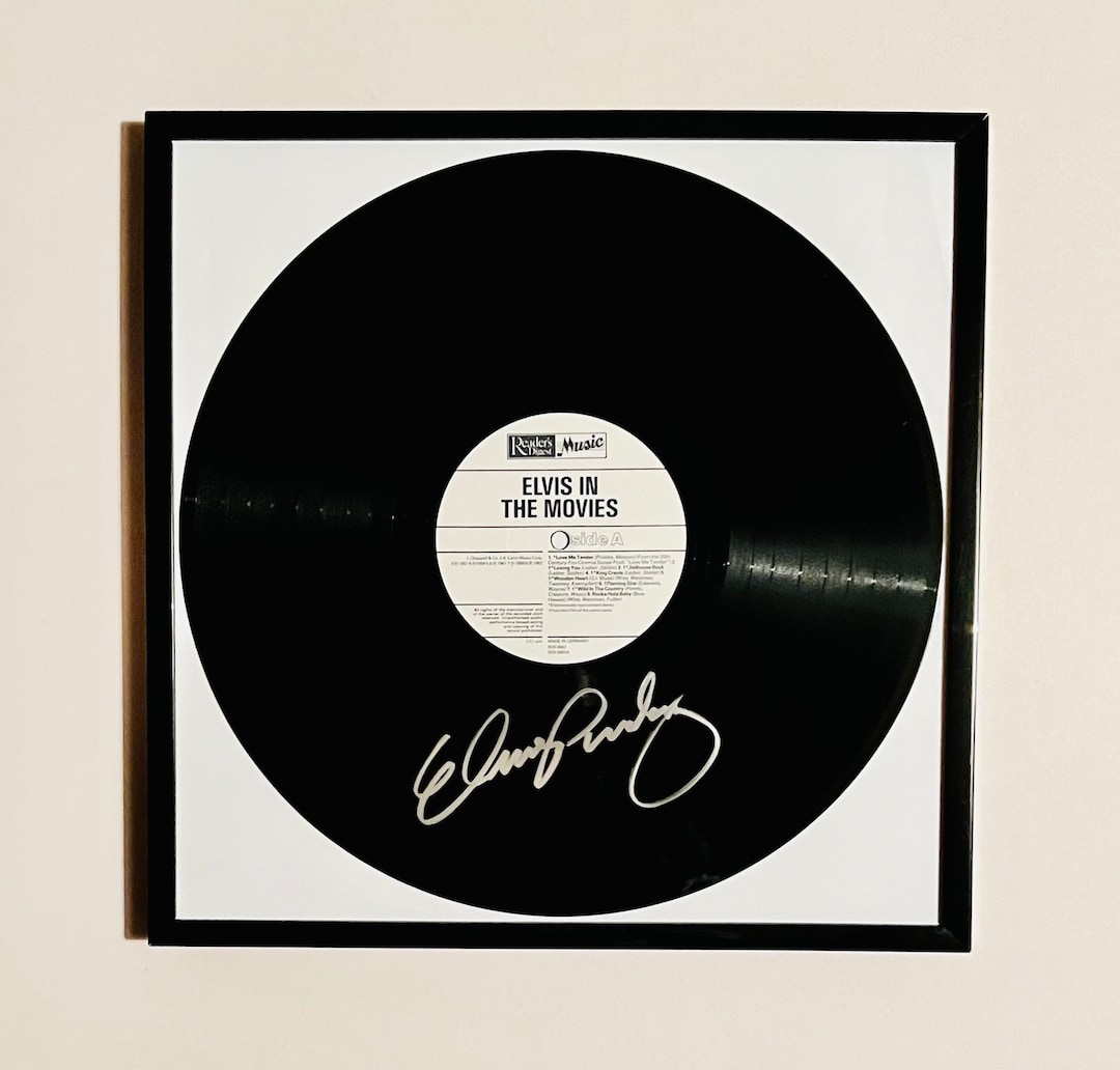 Elvis Presley Autographed Vinyl Record Framed - Etsy