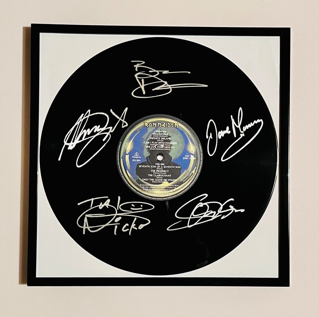 Iron Maiden Seventh Son of a Seventh Son Autographed Vinyl Record Framed - Etsy
