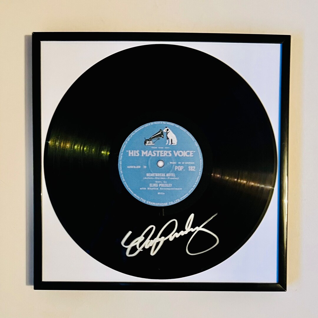 Elvis Presley Heartbreak Hotel Autographed Vinyl Record Framed - Etsy