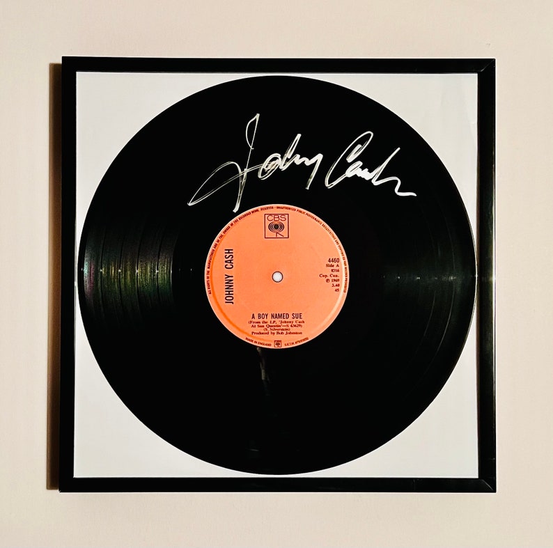 Johnny Cash A Boy Named Sue Autographed Vinyl Record Framed - Etsy