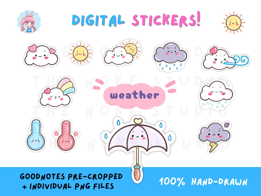Sweet Weather Moments: Delightful Digital Stickers - Sunshine Smiles ...