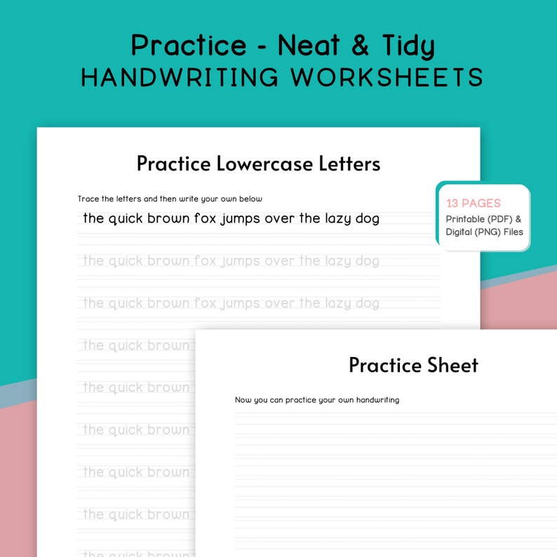 Neat Handwriting Practice Sheets Tidy Penmanship Worksheets - Etsy