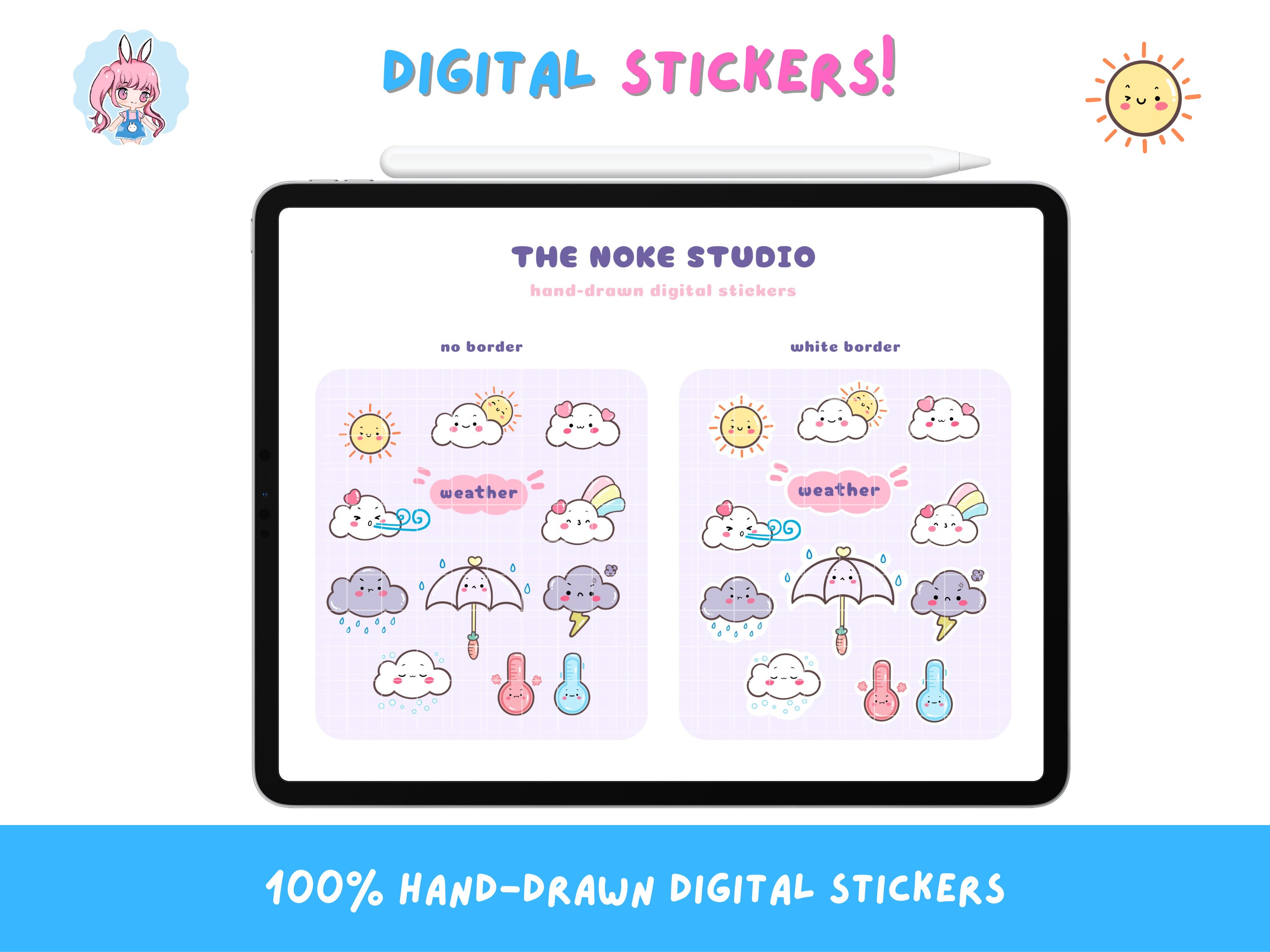 Sweet Weather Moments: Delightful Digital Stickers - Sunshine Smiles ...