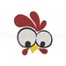 Funny Chicken Face Embroidery Design: Animal Machine Embroidery ...