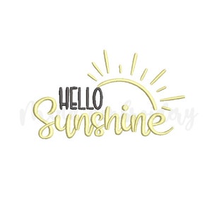 Hello Sunshine Embroidery Design, Summer Embroidery Design, Machine ...