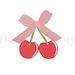 Ribbon Bow Cherries Embroidery Design, Machine Embroidery Design, 5 ...