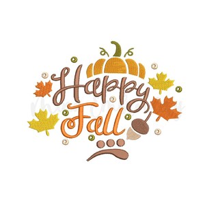 Happy Fall Embroidery Design, Autumn Embroidery Design, Machine ...