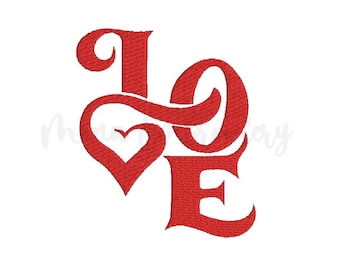 Love Embroidery Design, 5 Sizes, Instant Download - Etsy
