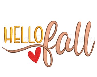 Hello Fall Embroidery Design - Etsy