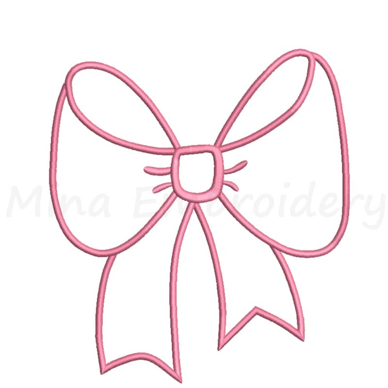 Bow Embroidery Design - Etsy