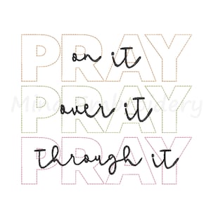 Pray Embroidery Design: Christian Saying, 5 Sizes (instant Download) - Etsy
