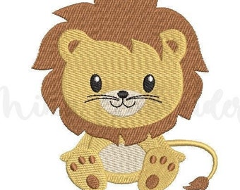 Cute Baby Lion Embroidery Design, Safari Embroidery Design, Animal ...