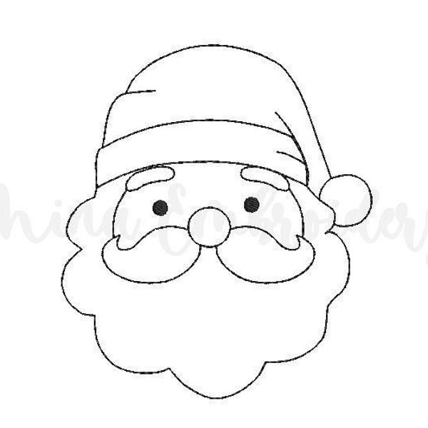 Santa Face Embroidery Design Etsy