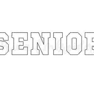 Senior Embroidery Design, Senior Line Art Embroidery Design, Machine ...