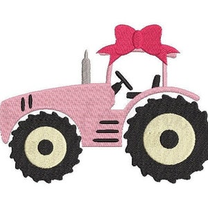 Farm Girl Tractor Embroidery Design, Vehicle Embroidery Design, Machine ...