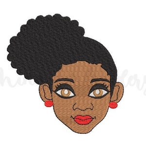 Afro Girl Embroidery Design, Machine Embroidery Design, 4 Sizes ...