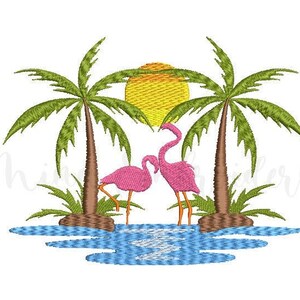 Summer Beach Palm Tree Embroidery Design Machine Embroidery - Etsy