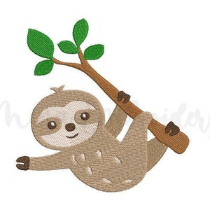 Hanging Baby Sloth Embroidery Design, Animal Embroidery Design, Machine ...