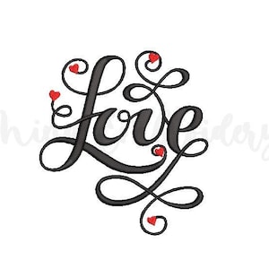 Love Embroidery Design, Machine Embroidery Design, 4 Sizes, Instant ...