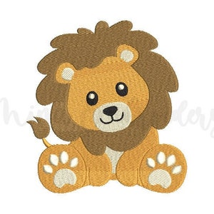 Cute Baby Lion Embroidery Design, Safari Embroidery Design, Animal ...