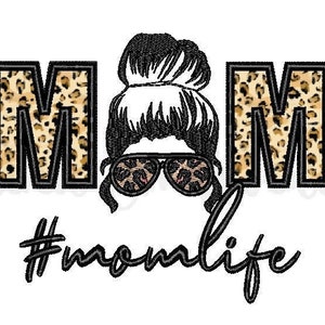 Mom Life Applique Embroidery Design, Machine Embroidery Design, 4 Sizes ...
