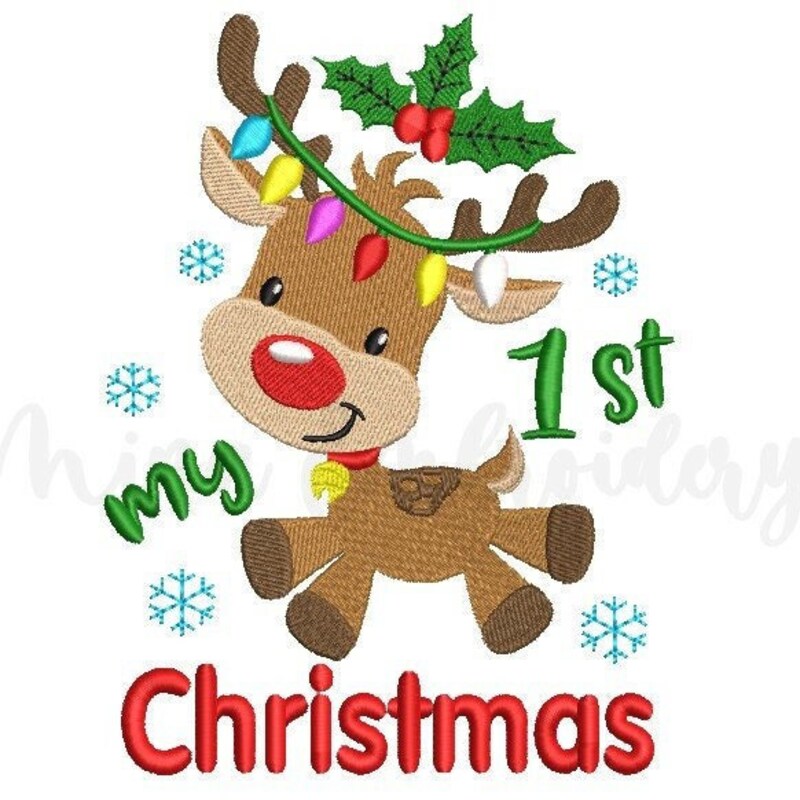 First Christmas Embroidery Design - Etsy