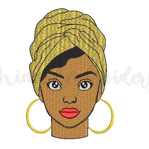 Black Girl Embroidery Design 5 Sizes Instant Download - Etsy