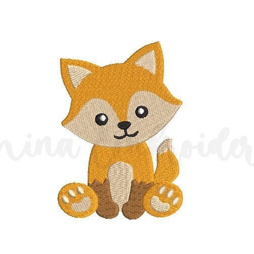 Cute Baby Fox Embroidery Design Animal Embroidery Design - Etsy
