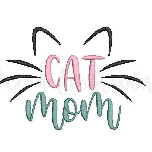 Cat Mom Machine Embroidery Design Cute Animals Instant - Etsy