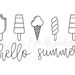Hello Summer Embroidery Design Ice Creams Line Art Embroidery - Etsy