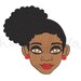 Afro Girl Embroidery Design, Machine Embroidery Design, 4 Sizes ...