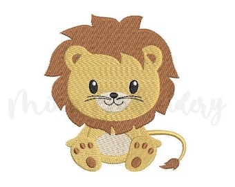 Cute Baby Lion Embroidery Design, Safari Embroidery Design, Animal ...