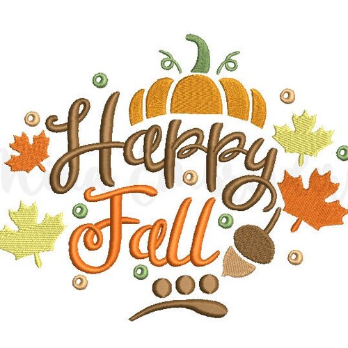 Embroidery Design Pattern File Instant Download Fall Leaves - Etsy