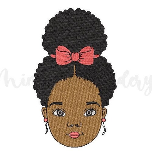 Black Girl Embroidery Design 4 Sizes Instant Download - Etsy