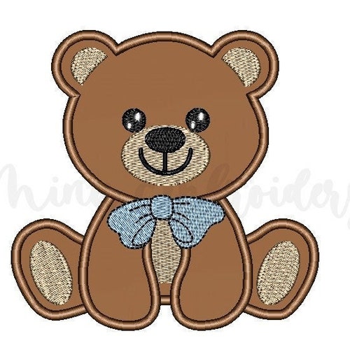 Teddy Bear Applique Embroidery Machine Design - Etsy