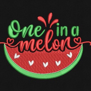 One in a Melon Embroidery Design, Summer Embroidery Design, Machine ...