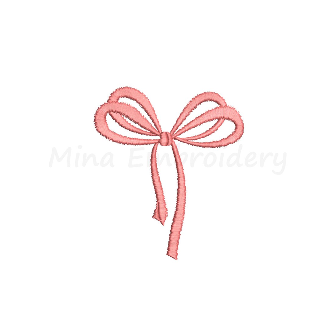 Satin Bow Embroidery Design: Machine Embroidery (4 Sizes) (instant ...