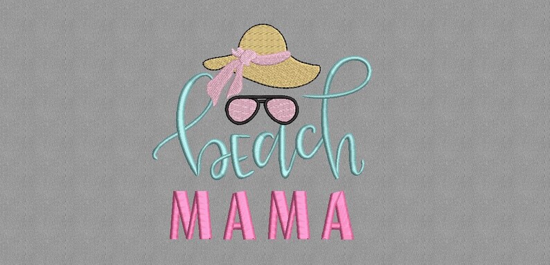 Beach Mama Embroidery Design: Summer Mom Design (digital Download) - Etsy