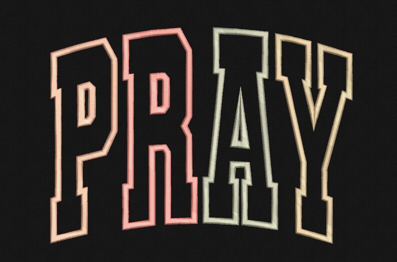 Pray Embroidery Design, Machine Embroidery Design, 5 Sizes, Instant ...