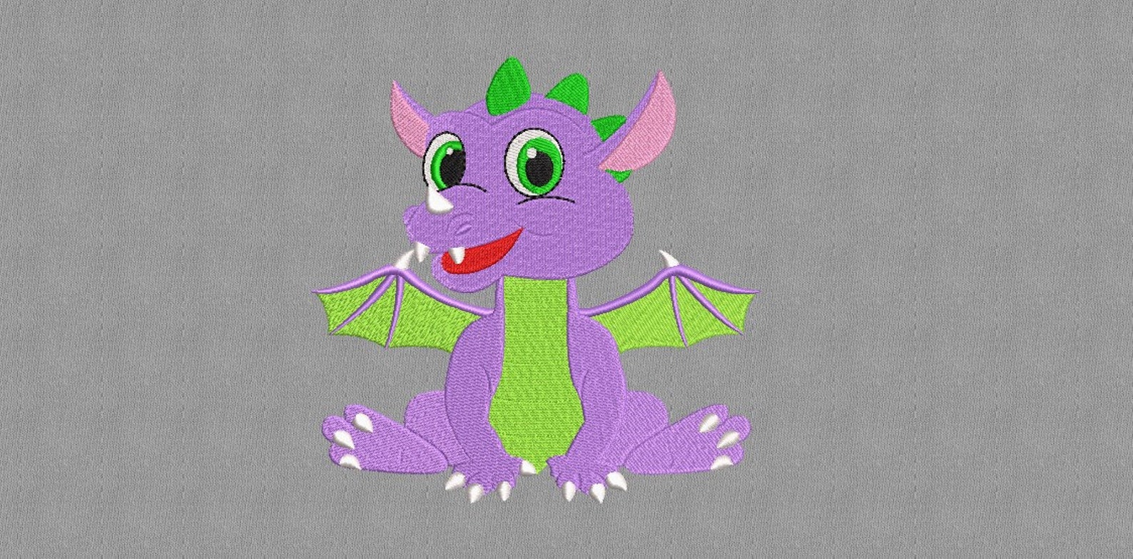 Cute Baby Dragon Embroidery Design Baby Animal Embroidery - Etsy