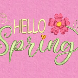 Hello Spring Embroidery Design, Machine Embroidery Design, 5 Sizes ...