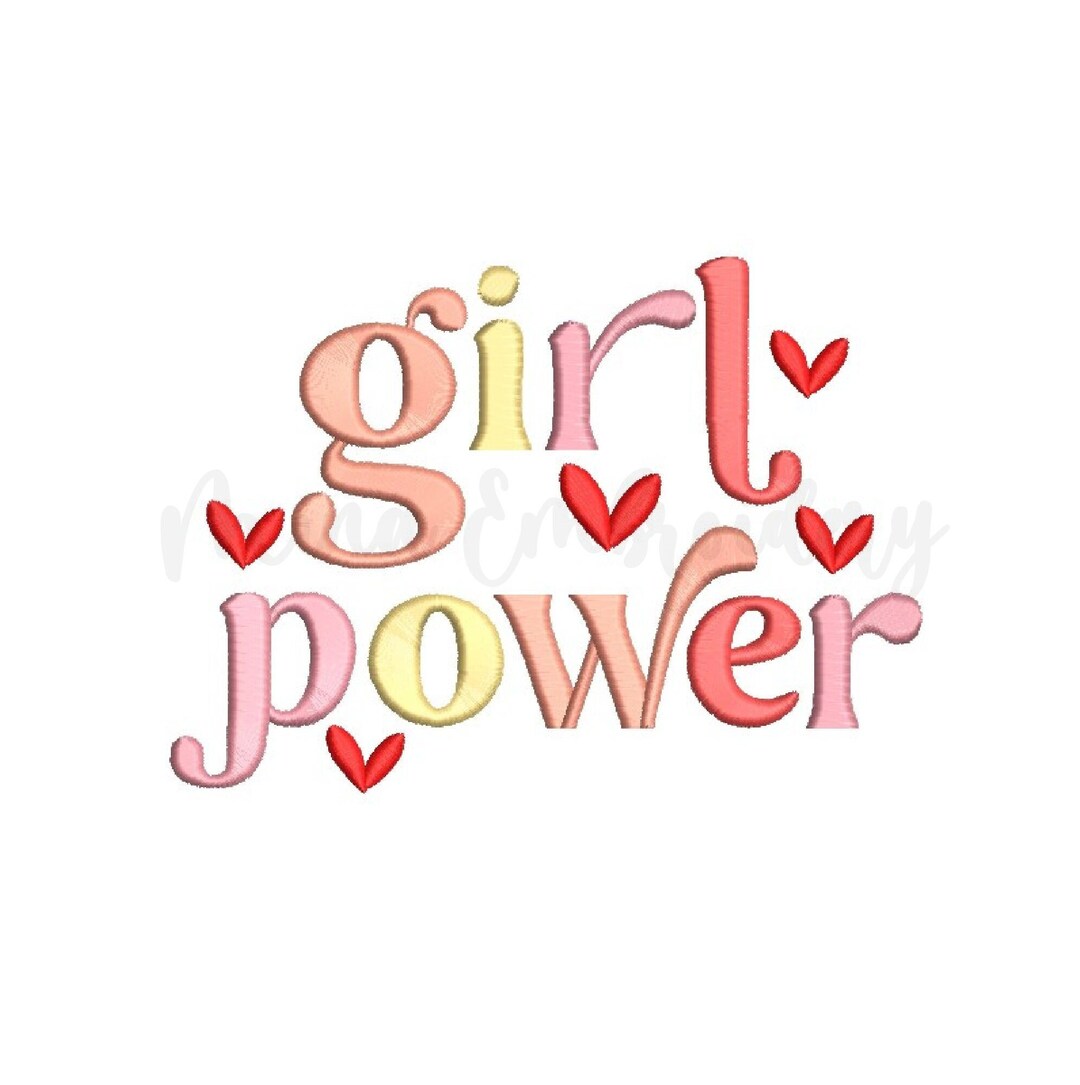 Girl Power Embroidery Design, Machine Embroidery Design, 5 Sizes ...