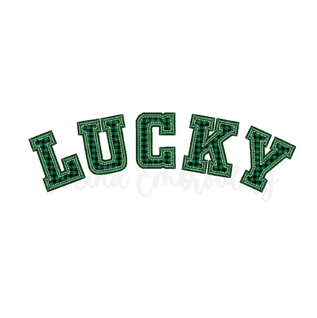 Lucky Embroidery Design, Lucky Applique Embroidery Design, Machine ...