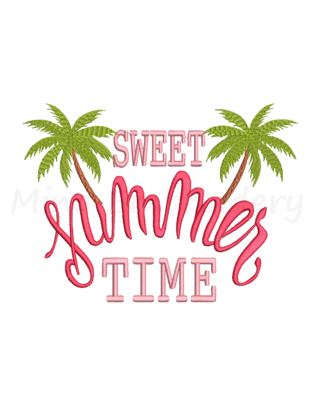 Sweet Summer Time Embroidery Design, Palm Treeembroidery Design ...