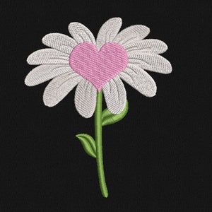 Daisy Heart Flower Embroidery Design: 4 Sizes (instant Download) - Etsy