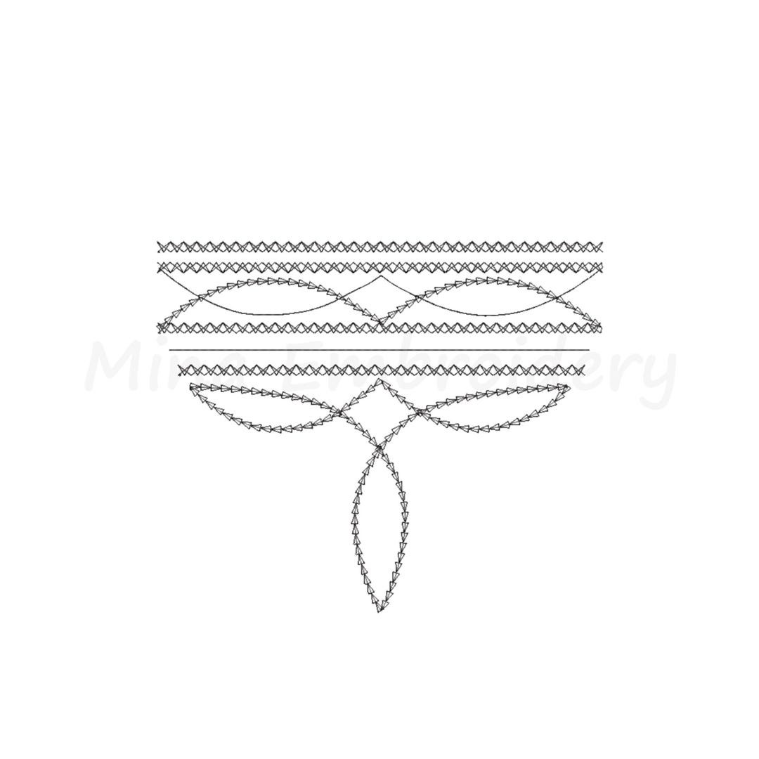 Western Boot Stitch Stitching Embroidery Design, Machine Embroidery ...