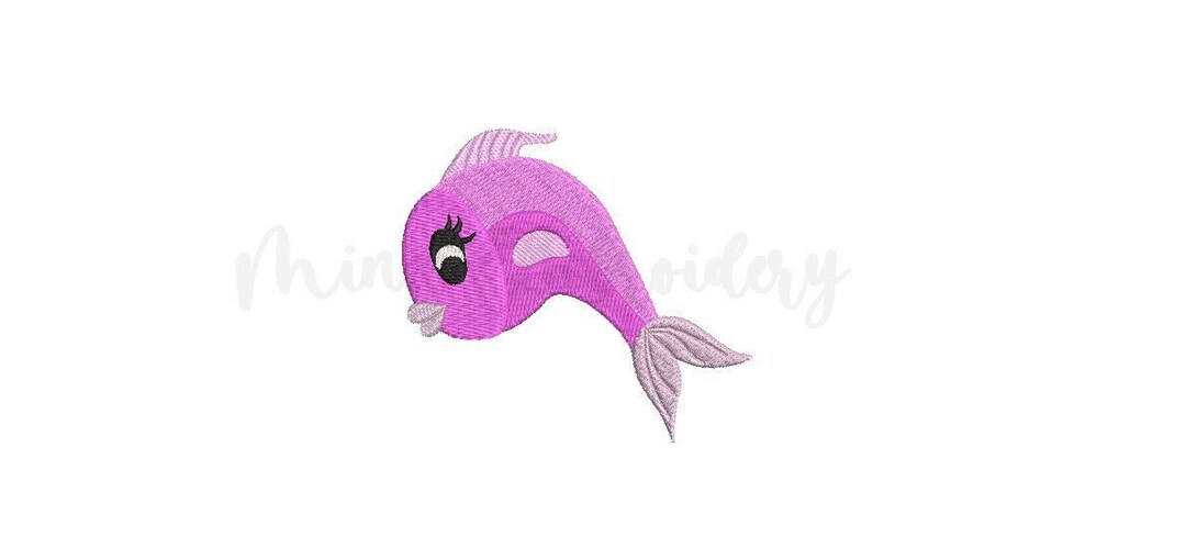 Baby Girl Fish Embroidery Design, Sea Animal Embroidery Design, Machine ...