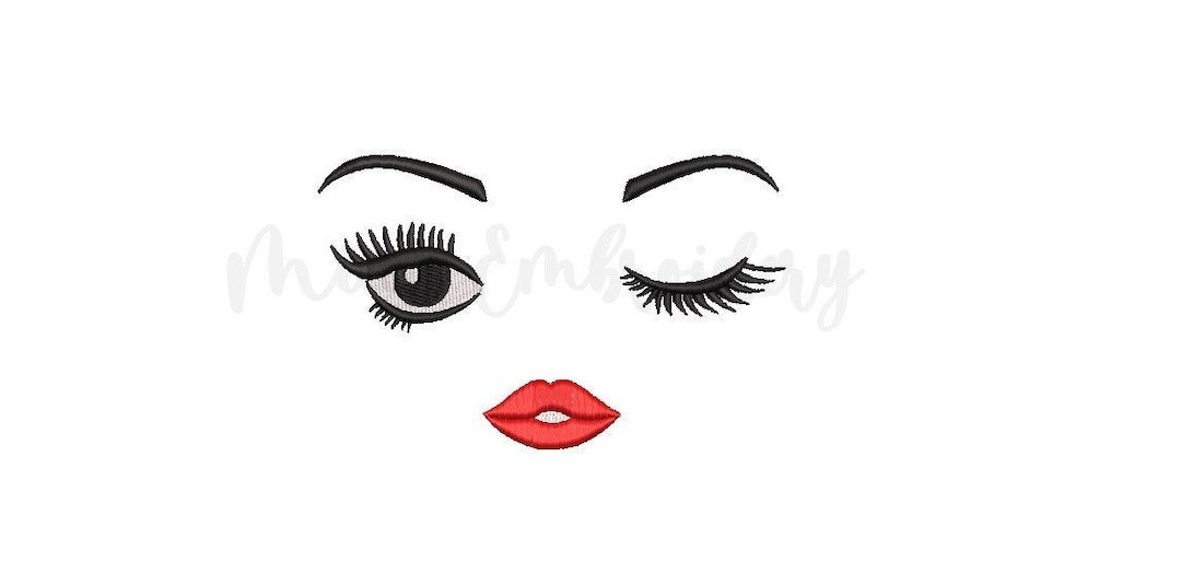 Woman Face Embroidery Design, Machine Embroidery Design, 5 Sizes ...