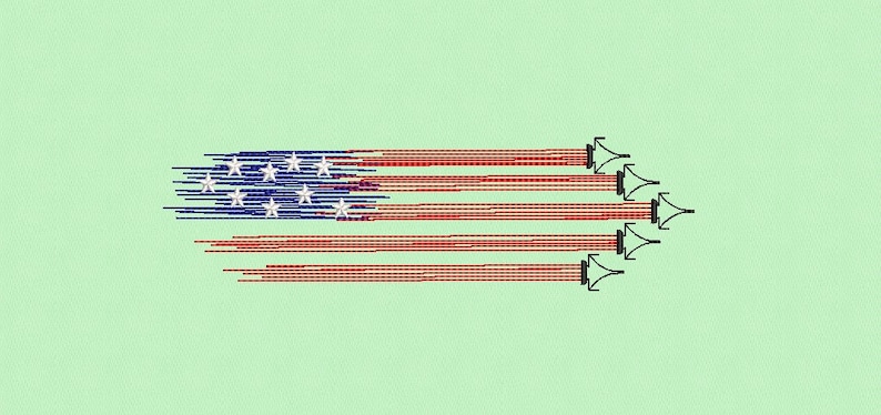 Fighter Jet Airplane American Flag Embroidery Design, 4th of July ...