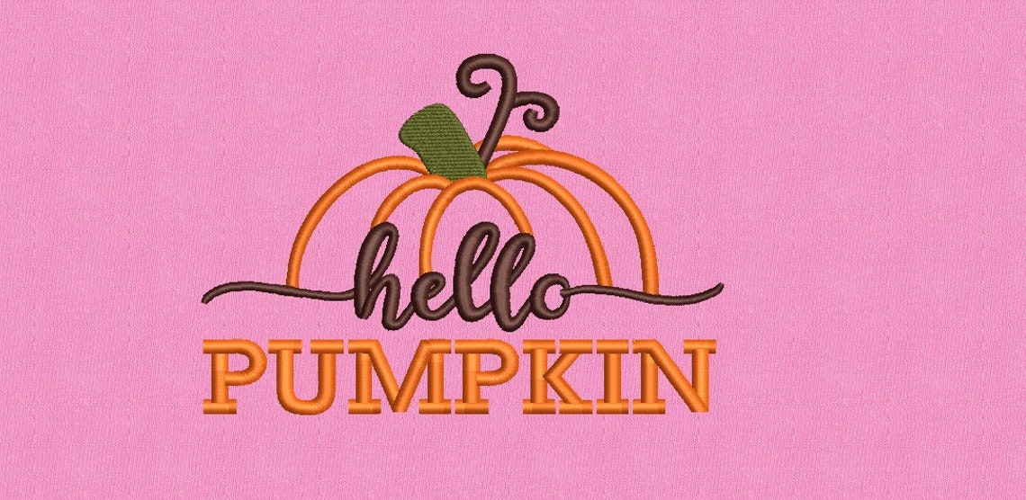 Hello Pumpkin Embroidery Design: Fall Machine Embroidery (instant ...